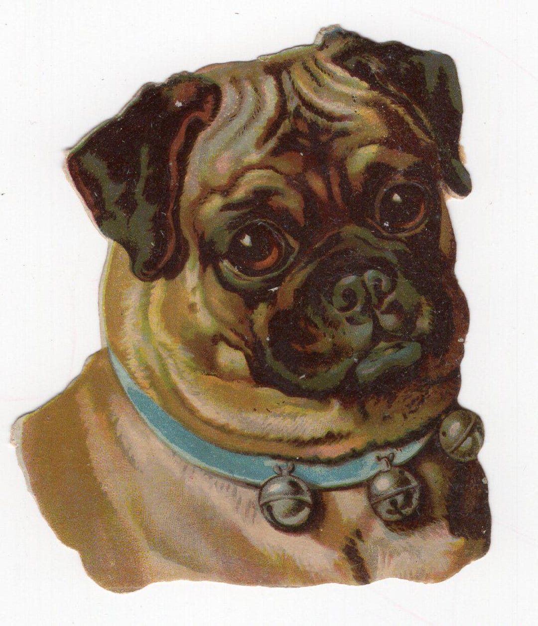 Antique Pug Dog Victorian Scrap Miniature Dog Picture, Antique Paper ...