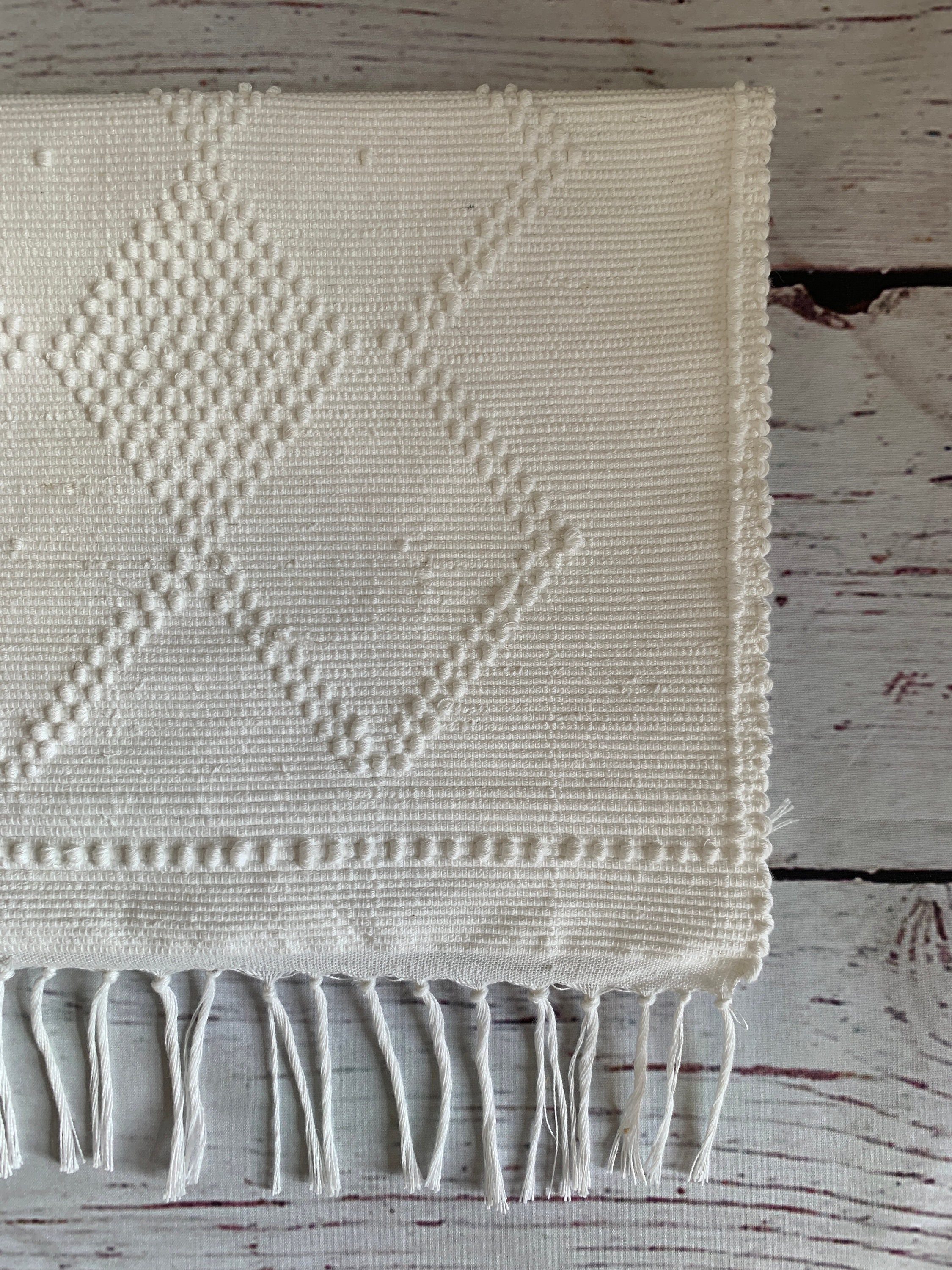 White Table Runner Handmade Woven Table Runner Home Decor - Etsy