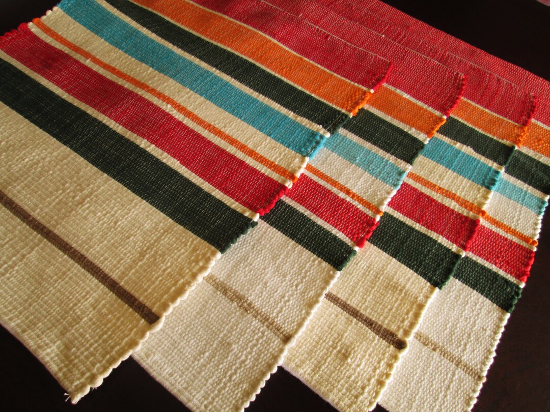 Set of 4 Multicolors Placemats Handmade Woven Placemats - Etsy
