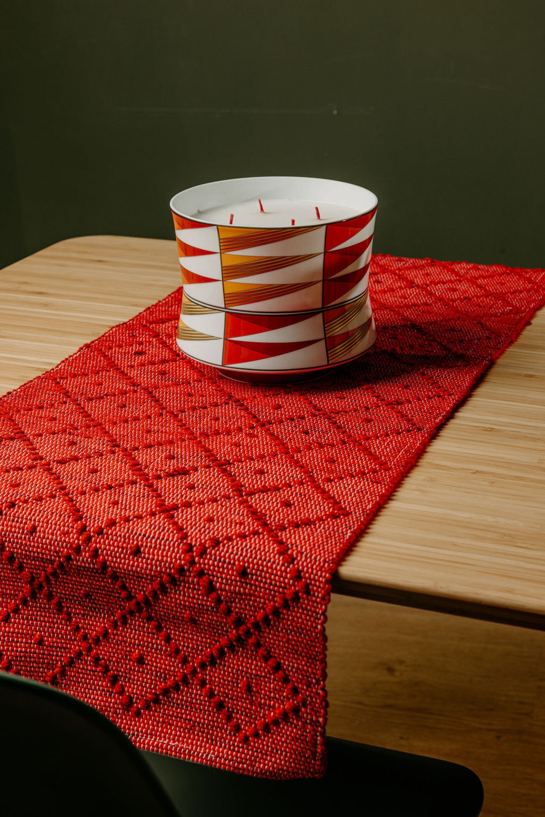 Red Table Runner | Handmade Woven Table Runner | Home Decor | Kitchen ...