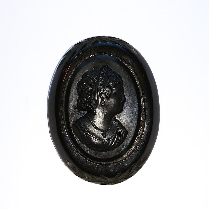 Black Bakelite Cameo - Etsy