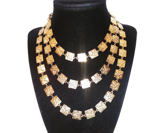 Chinese necklace, long gold chain, long gold necklace… - Gem