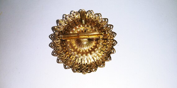 Black glass brooch, Black glass pin, Round black pin,… - Gem