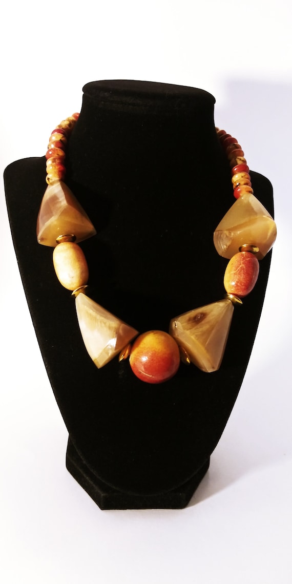 Apple Coral necklace, sponge coral beads, Chunky cora… - Gem