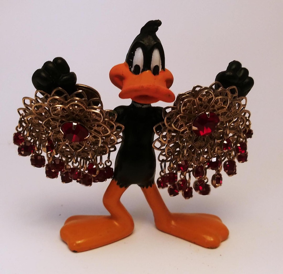 Vintage Cha Cha Earrings, Cha Cha Red Earrings, Red Clip Earrings, Rhinestone Earrings, Red ...