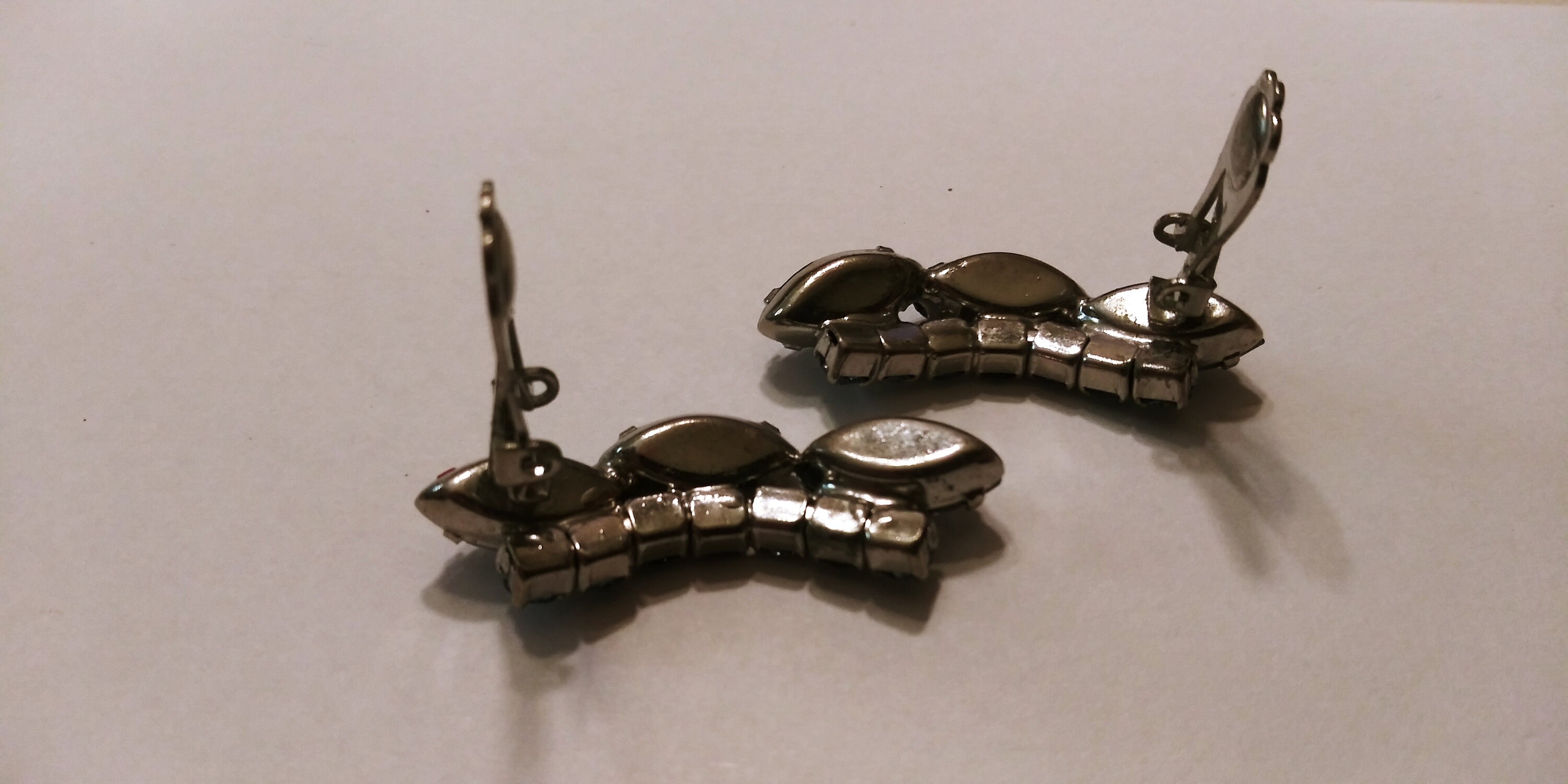 Blue Rhinestone Clips Vintage Blue Earrings Rhinestone - Etsy