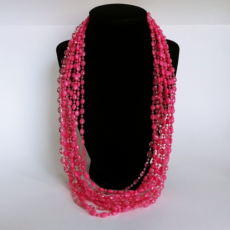 Bright Pink Necklace - Etsy