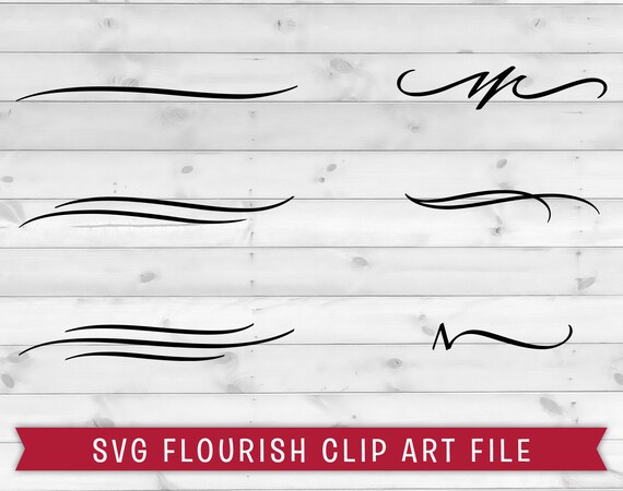 Flourish Svg 7 Clip Art Digital Cut Files Swoosh Swish - Etsy