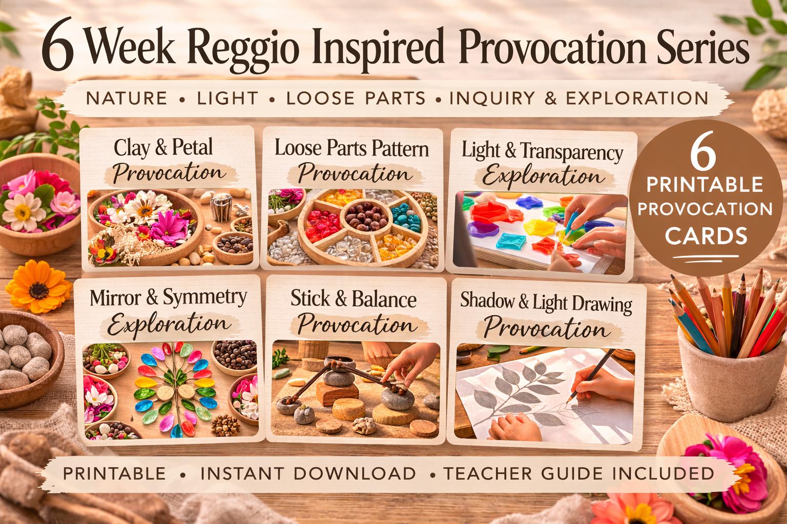 6 Week Reggio Emilia Provocation Series: Nature, Light & Loose Parts ...
