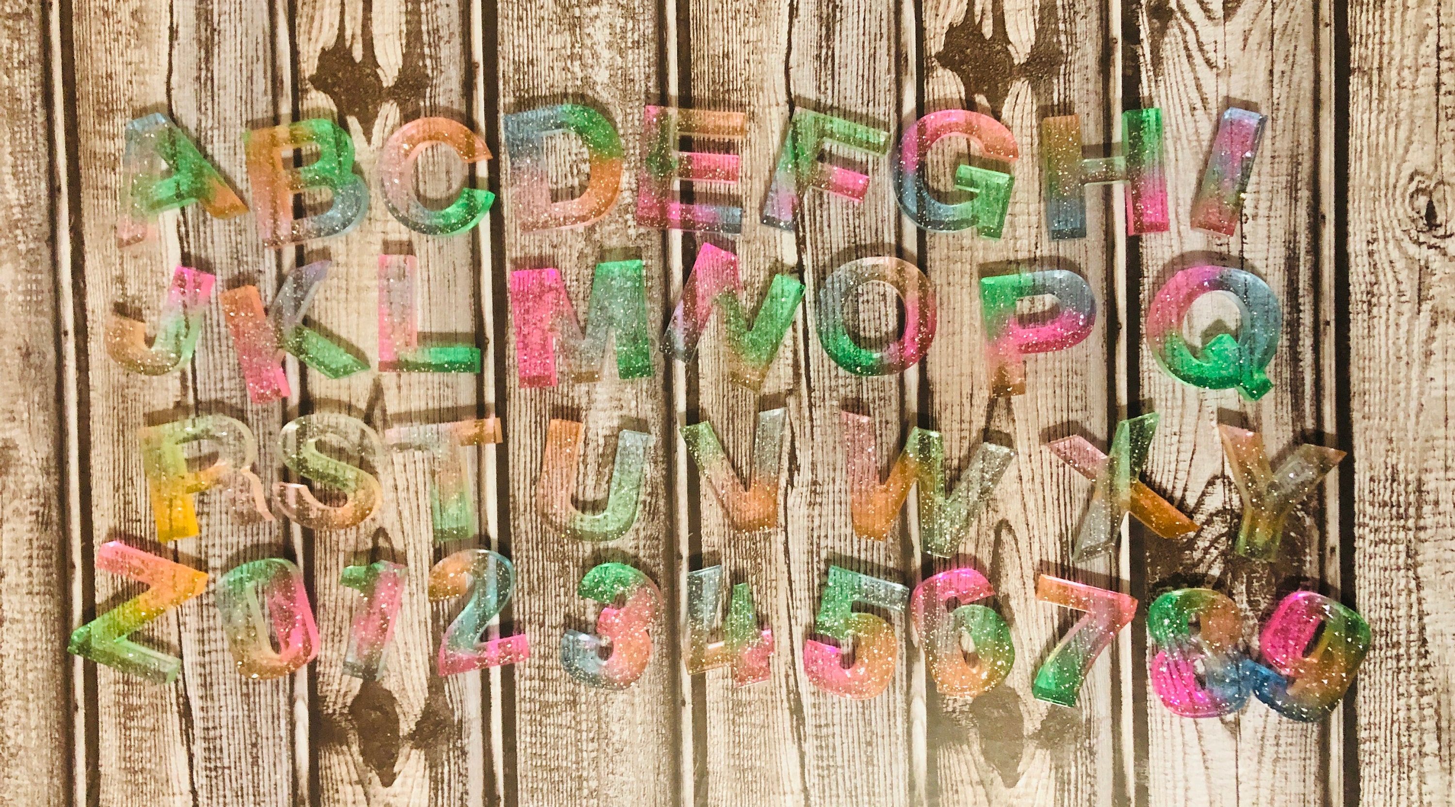 Rainbow Resin Alphabet Letters - Etsy