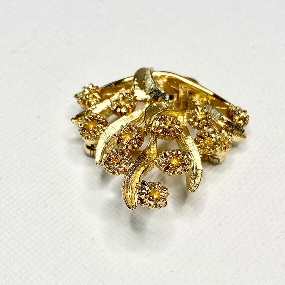 Flower Pot Brooch Vintage Monet Gold Tone Floral Plan… - Gem