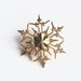 Gold Tone Snowflake Lapel Pin Designer Signed JJ Vintage 1970s 1980s ...