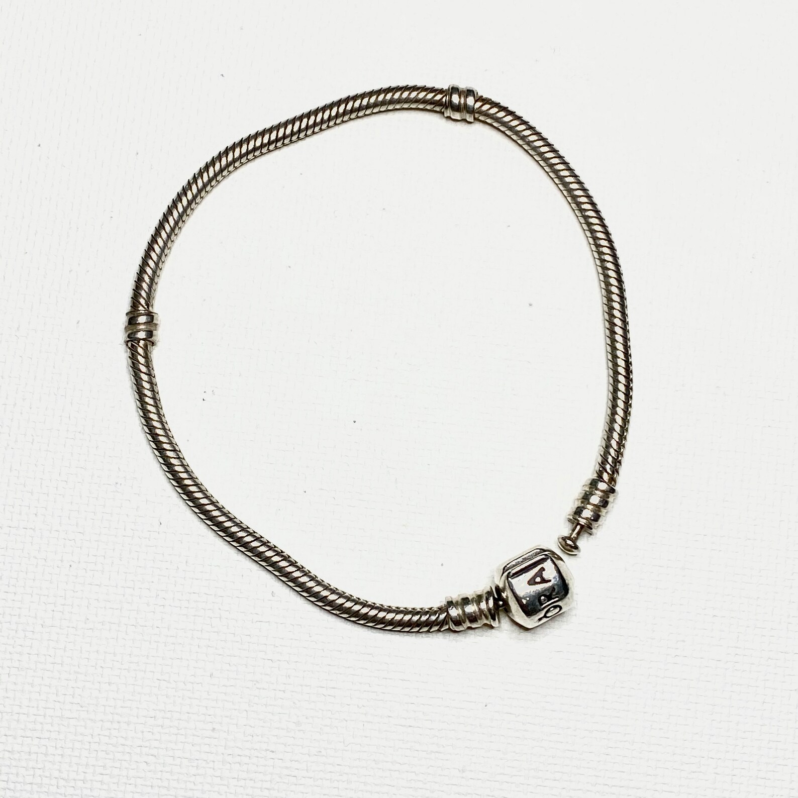 Pandora Sterling Silver Classic Snake Chain Signature Bracelet ...