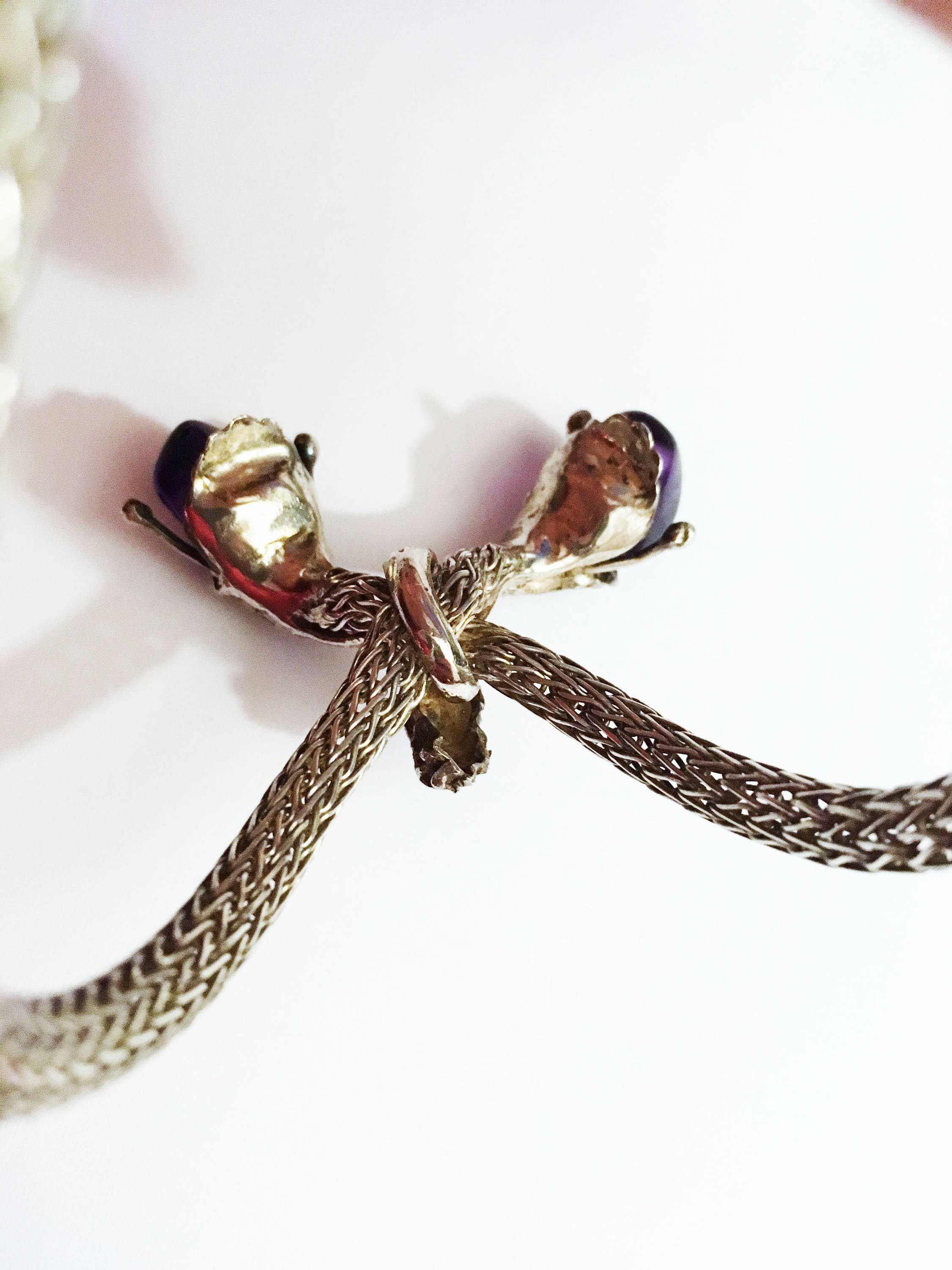 Silver Amethyst Necklace Fox Tail Uncut Polished Amethysts - Etsy