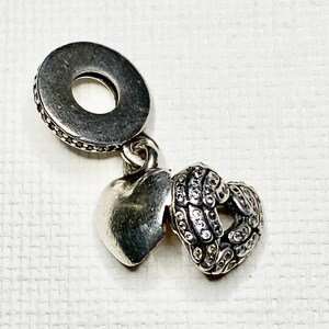 Authentic Pandora Heart Locket Rhinestone Keepsake Vintage Sterling ...
