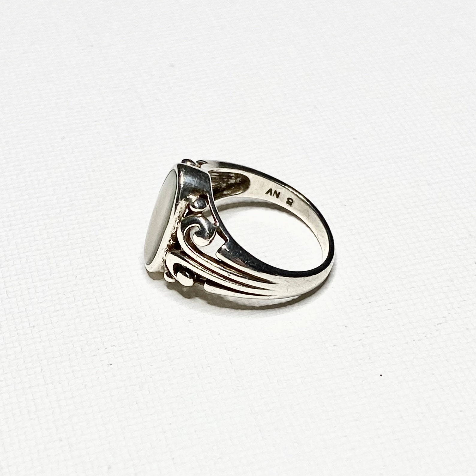 Sterling Silver Moonstone Ring Vintage Art Nouveau Style - Etsy