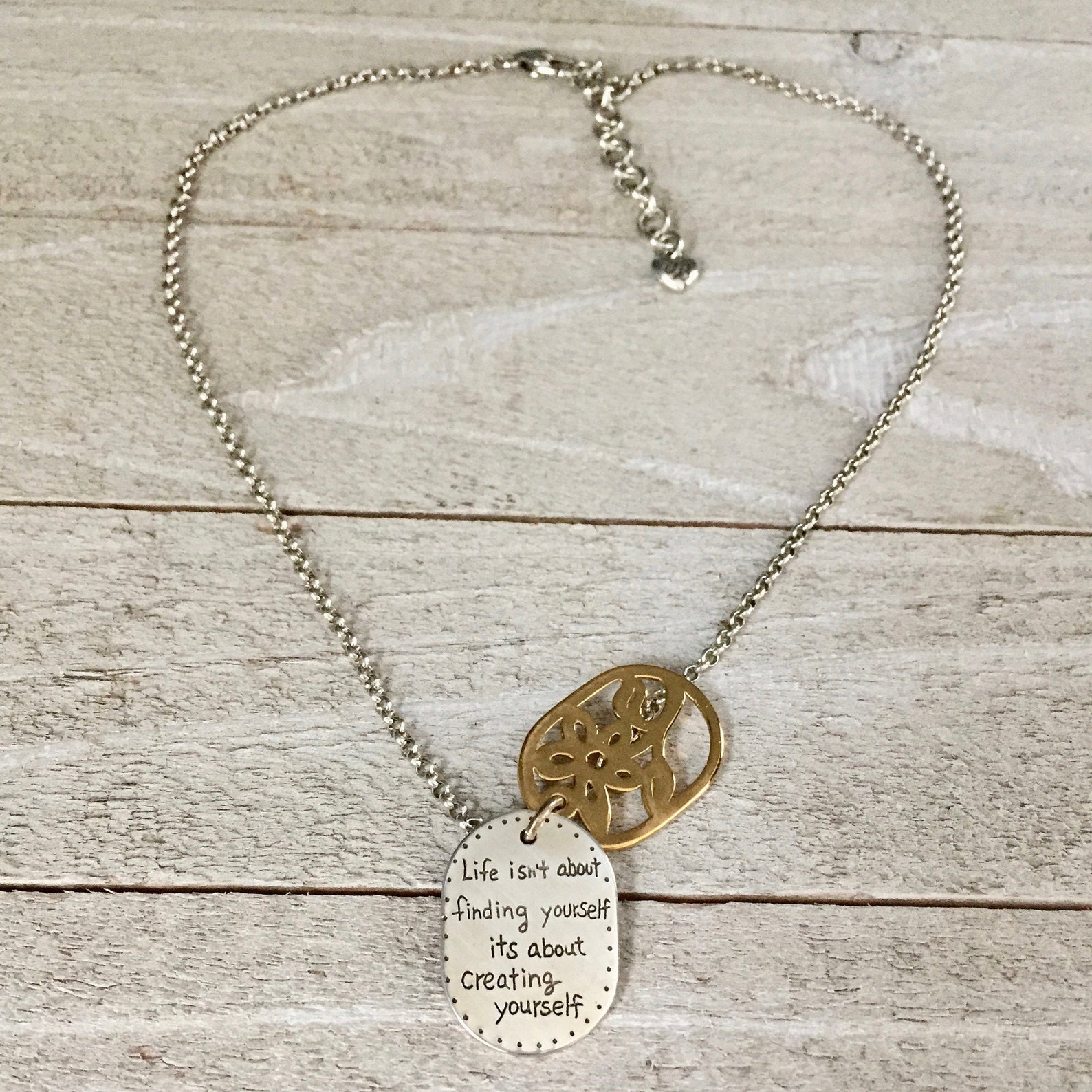Brighton Oval Pendant Inspirational Charm Necklace Vintage - Etsy