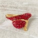 Gold Tone & Red Rhinestone Hat Pin Feather Accent Vintage 1980s 1990s ...