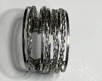 Luxurious Gold Braided Cuff Bracelet Vintage Silver Braided Bangle ...