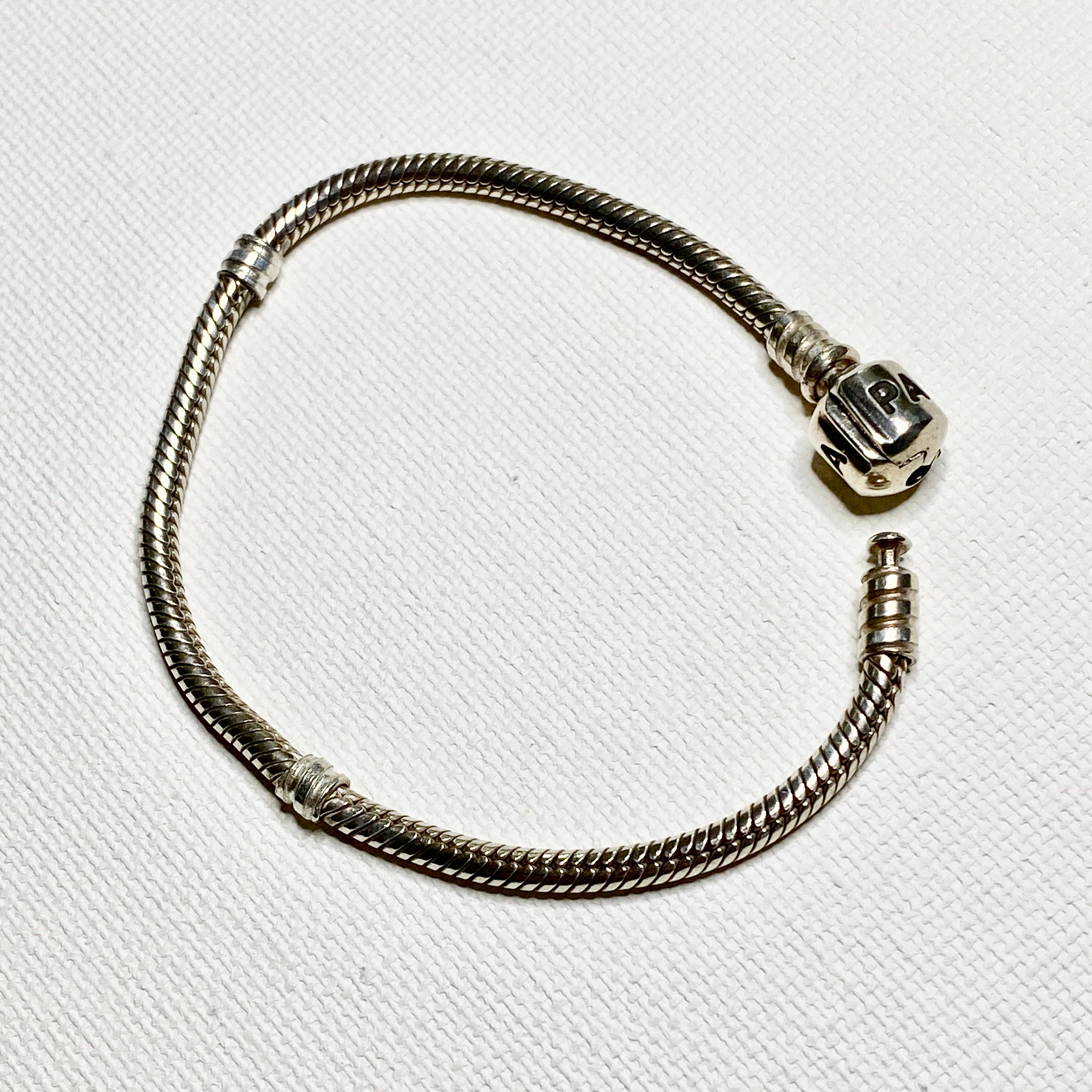 Pandora Sterling Silver Classic Snake Chain Signature Bracelet ...