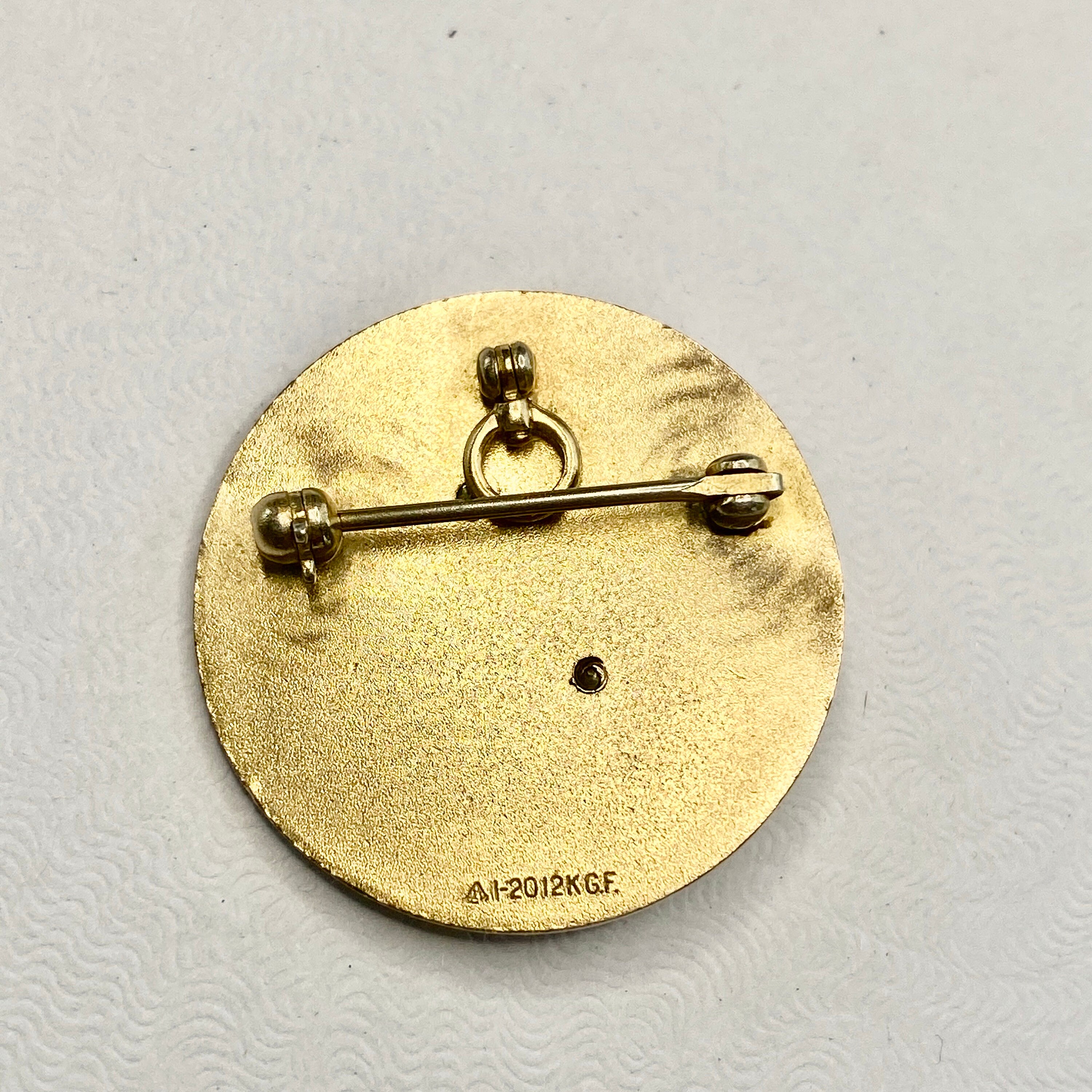 12K GF Letter K Lapel Pin Round Leaf Pendant Diamond Sparkle | Etsy