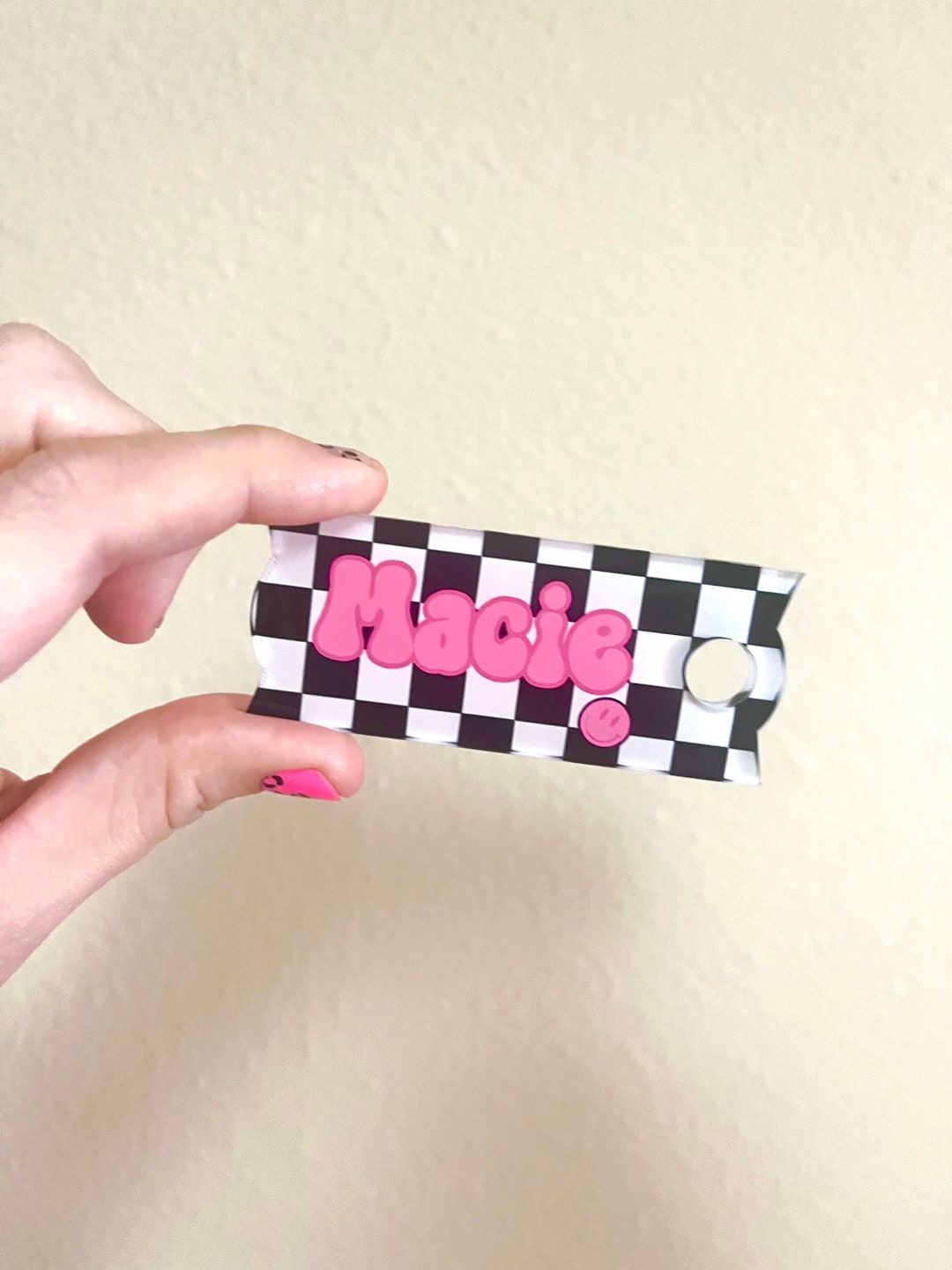 Checkered Stanley Topper, 40oz 30oz Stanley Plate, Personalized Name ...