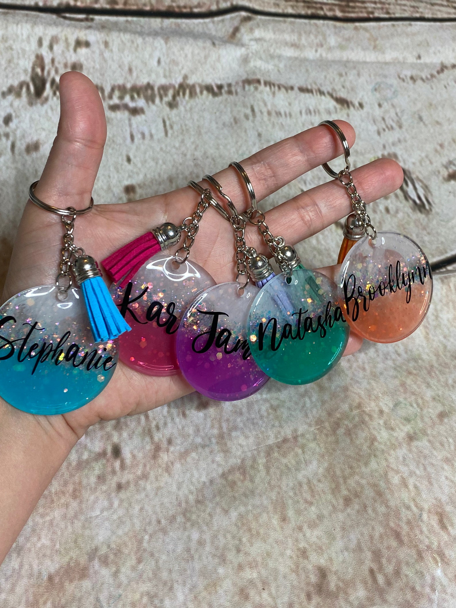 RESIN KEYCHAIN 2 Personalized Acrylic Resin Keychains - Etsy