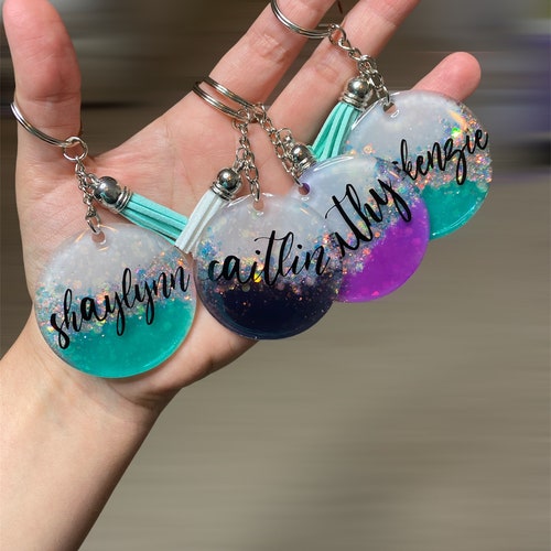 RESIN KEYCHAIN 2 Personalized Acrylic Resin Keychains - Etsy