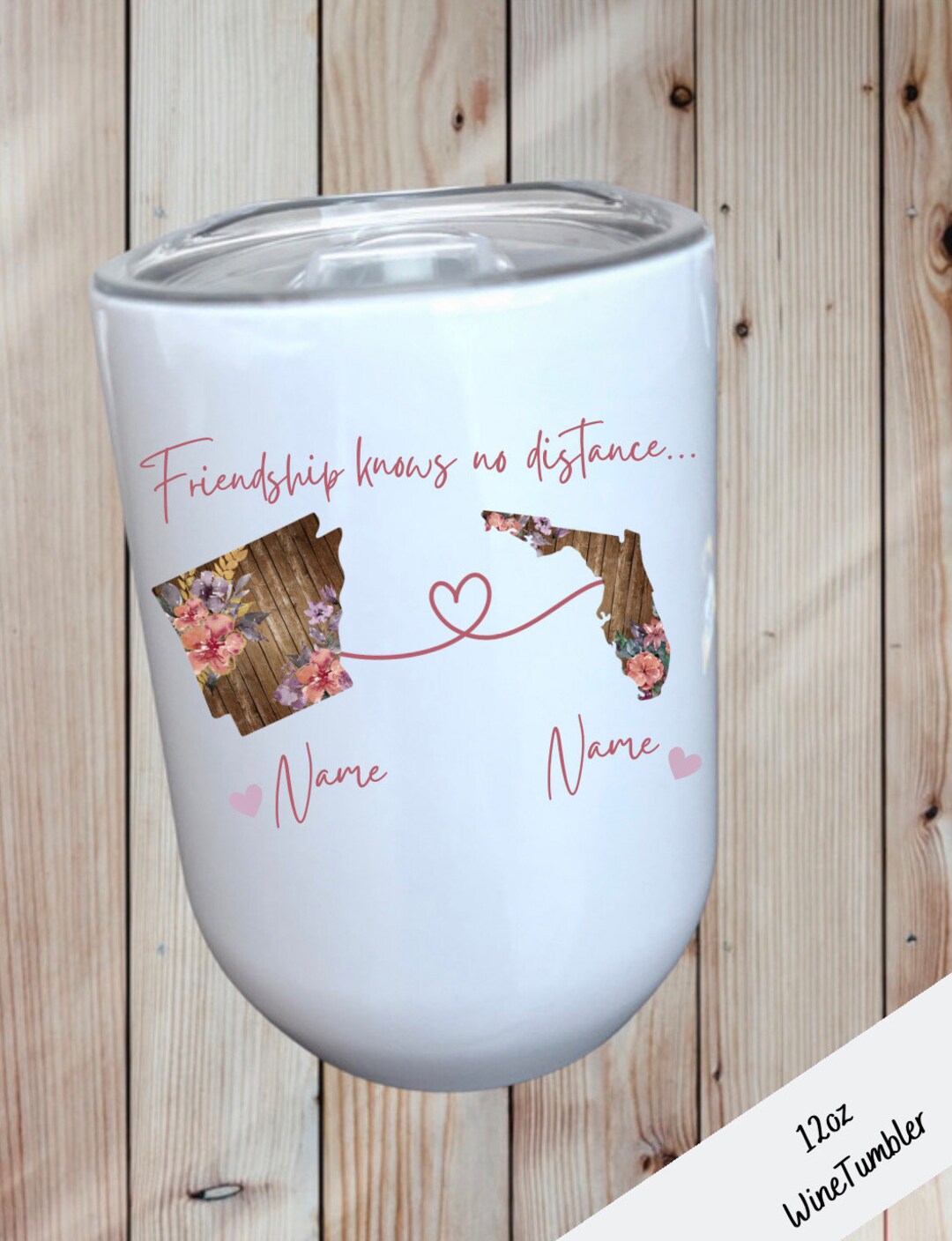 Long Distance Friendship Cup, 12oz Best Friend Wine Tumbler, Never Too ...