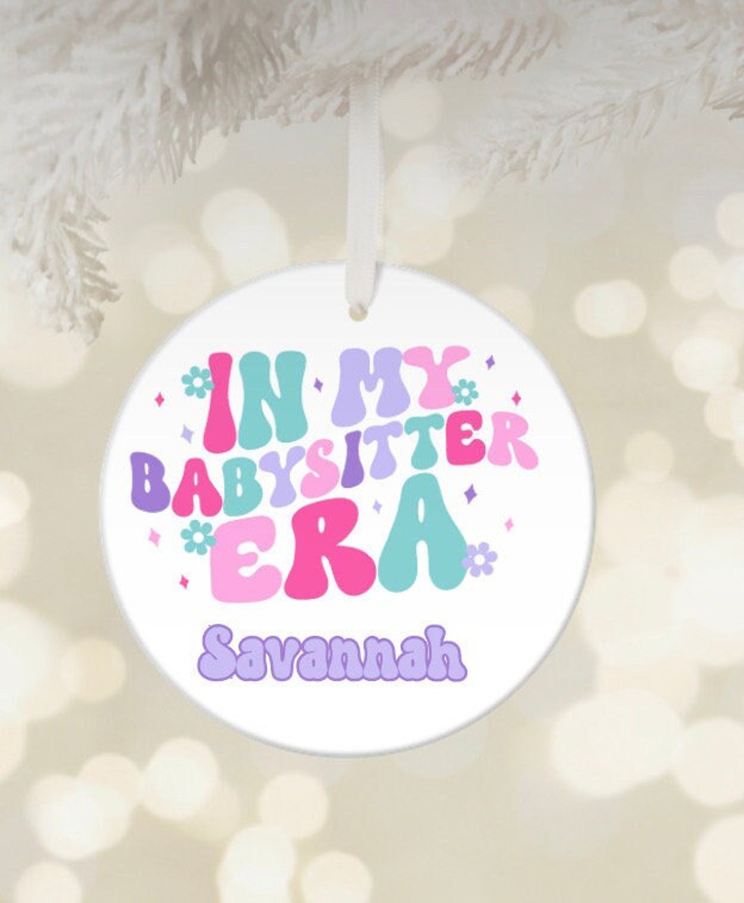 Babysitter Personalized Ornament, in My Babysitter Era, Ceramic Custom ...