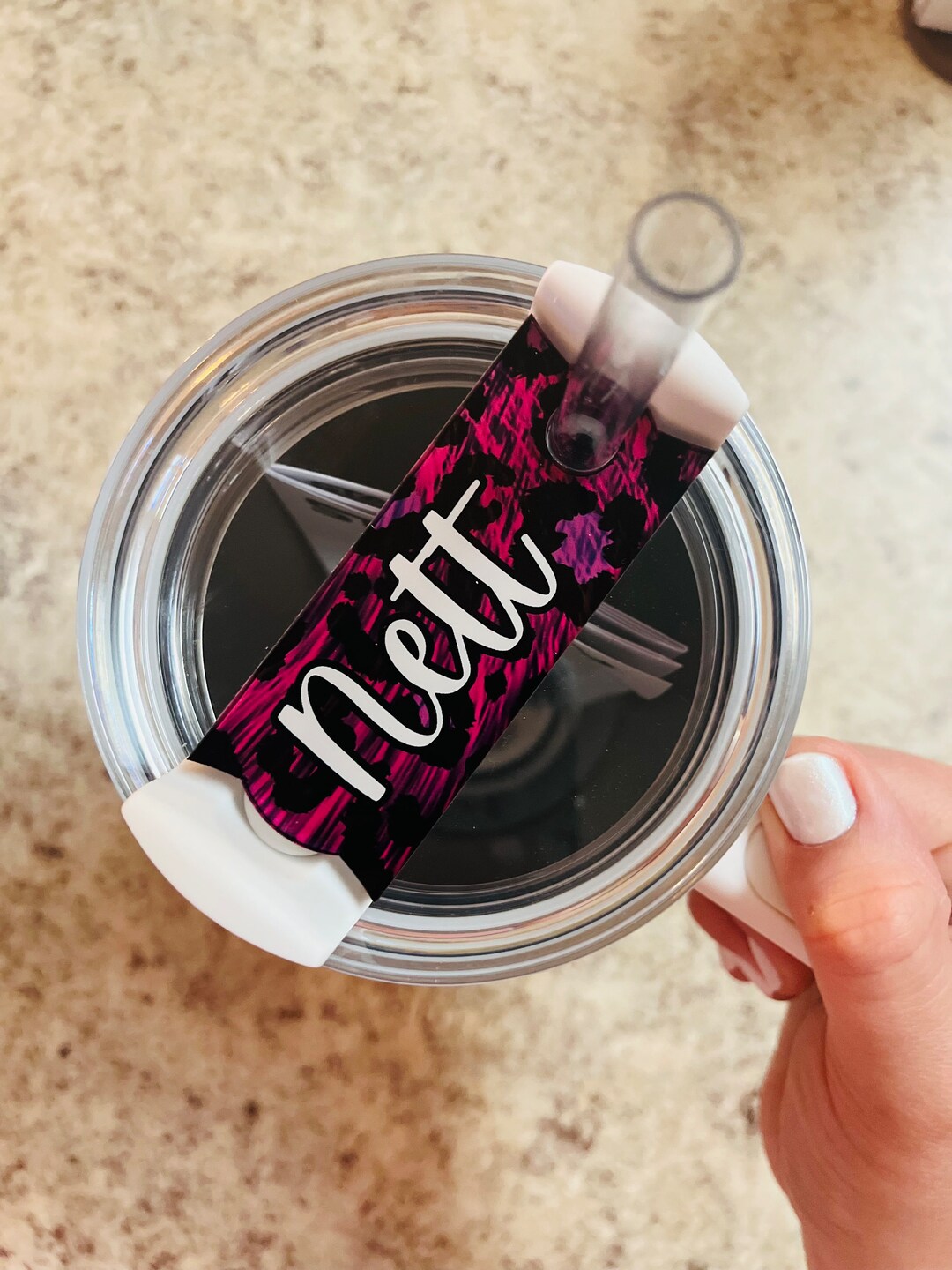 40oz or 30oz Stanley Plate, Customized Acrylic Name Plate for Tumbler ...