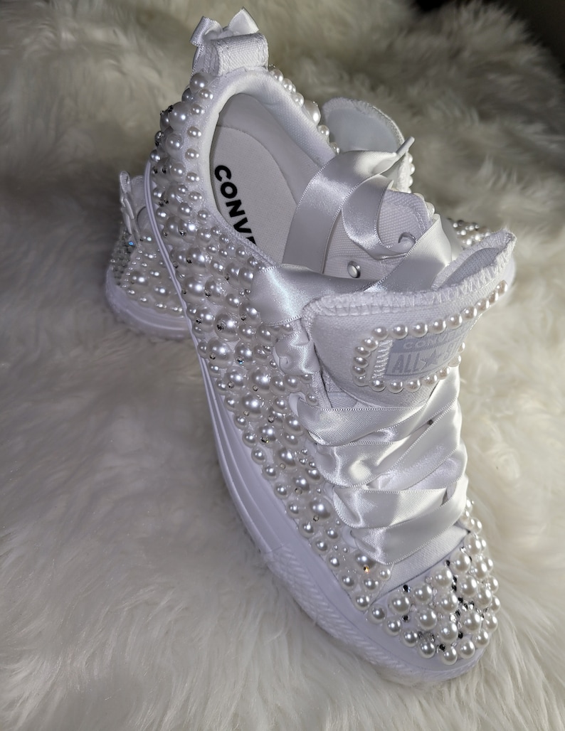 Wedding Converse, Bride Wedding Sneakers, Blinged Wedding Converse ...