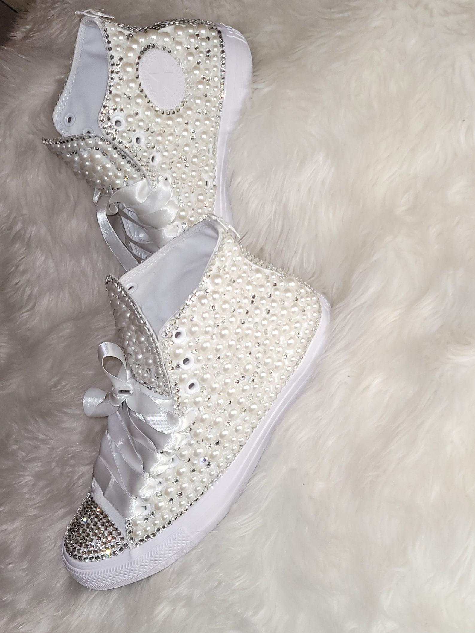 Wedding Converse, Bride Wedding Sneakers, Blinged Wedding Converse ...