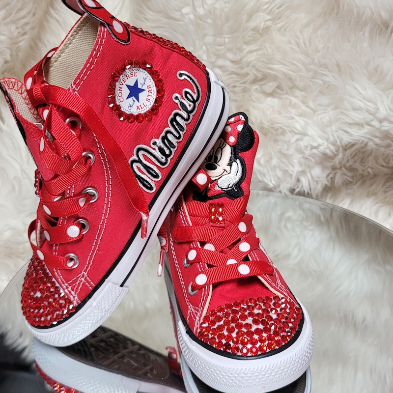 Minnie Mouse Converse - Etsy