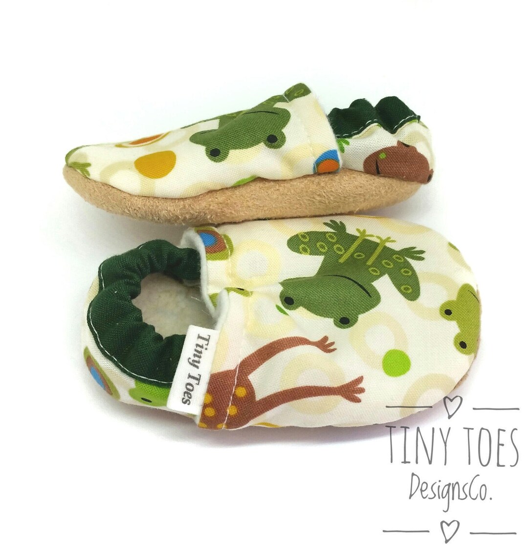 Frog Baby Booties, Baby Boy Booties, Soft Sole Baby Shoes, Baby Boy ...