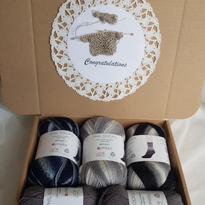 Gifts for Knitters - Yarn Box With 7 Balls for Knitting Socks - Treat ...