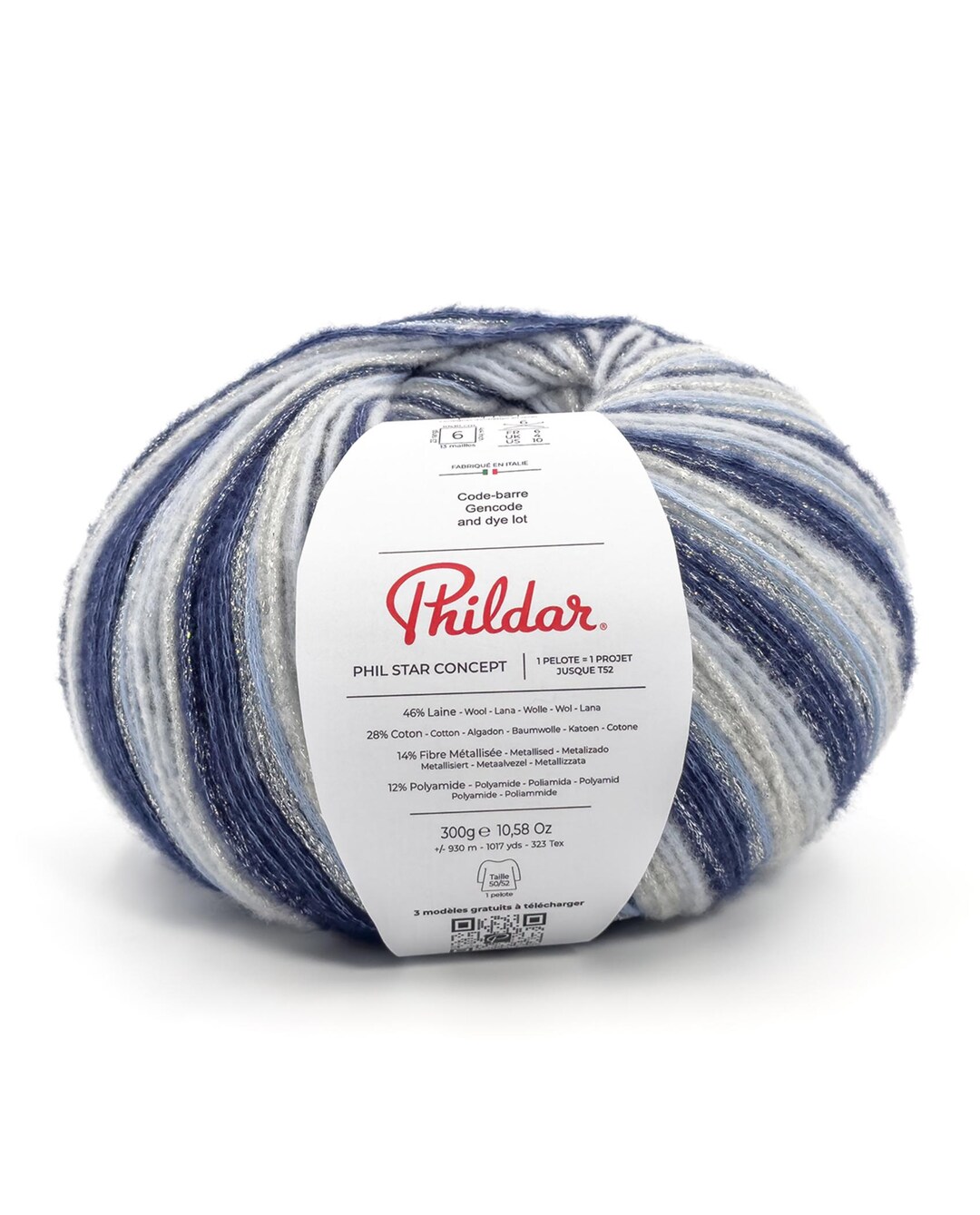 Self-striping Merino Wool Blend Yarn: Chunky Multicolor, 300g Maxi Ball ...