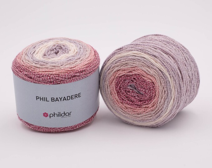 Rainbow Variegated Cotton Yarn, Self Striping Cotton Yarn, Phildar Phil ...