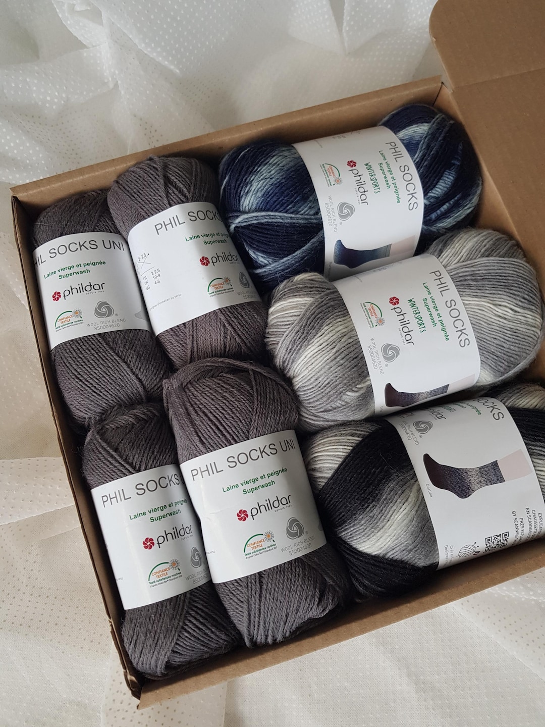 Gifts for Knitters - Yarn Box With 7 Balls for Knitting Socks - Treat ...