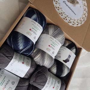 Gifts for Knitters - Yarn Box With 7 Balls for Knitting Socks - Treat ...