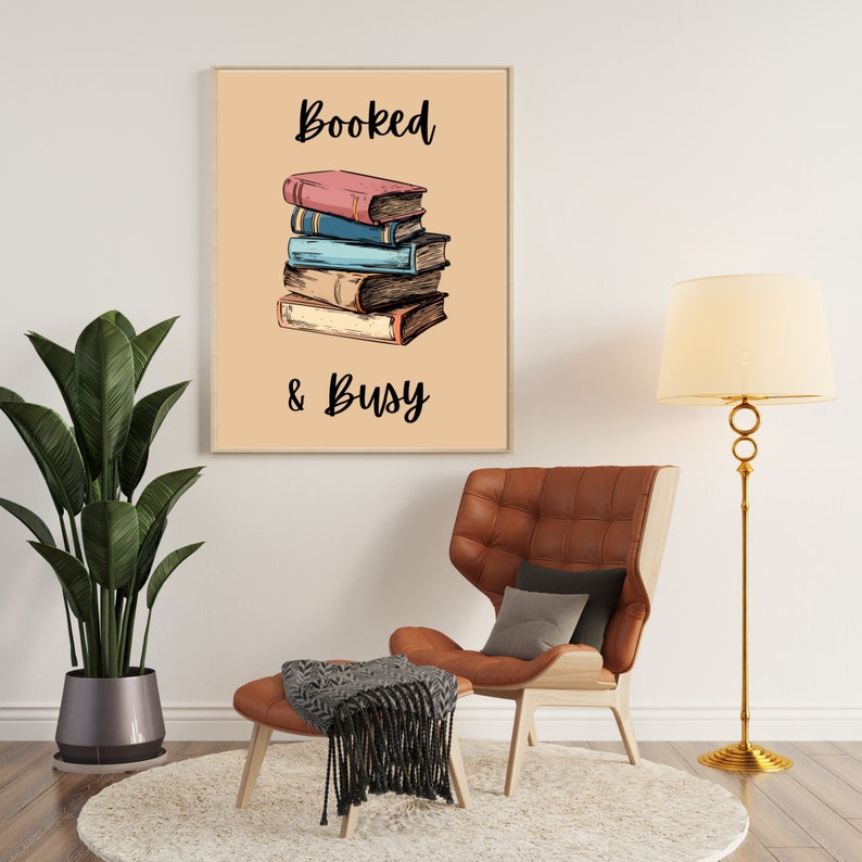 Booked and Busy Wall Art | Book Lovers | Library Wall Art | Classroom ...