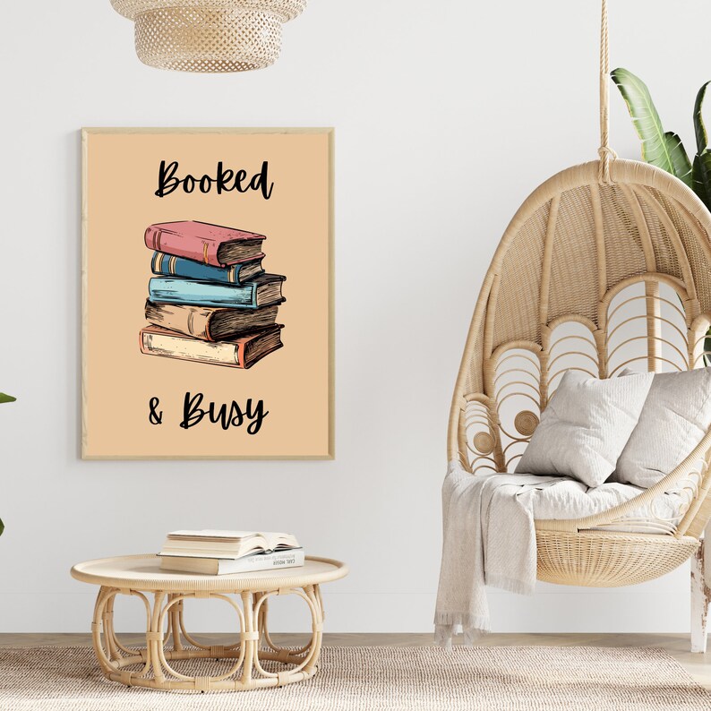 Booked and Busy Wall Art | Book Lovers | Library Wall Art | Classroom ...