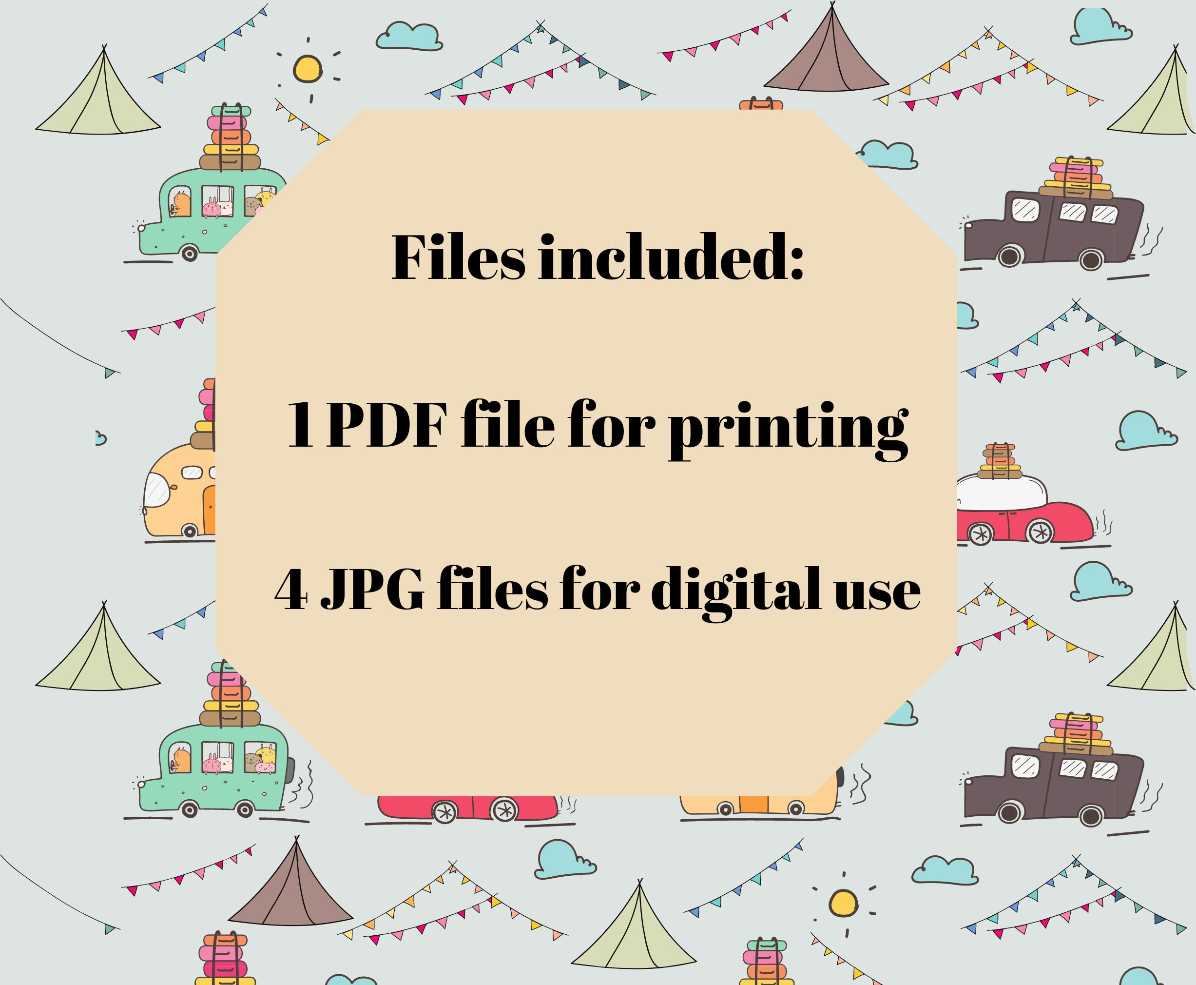 Printable Stationery Set US Letter Size PDF, Instant Download ...