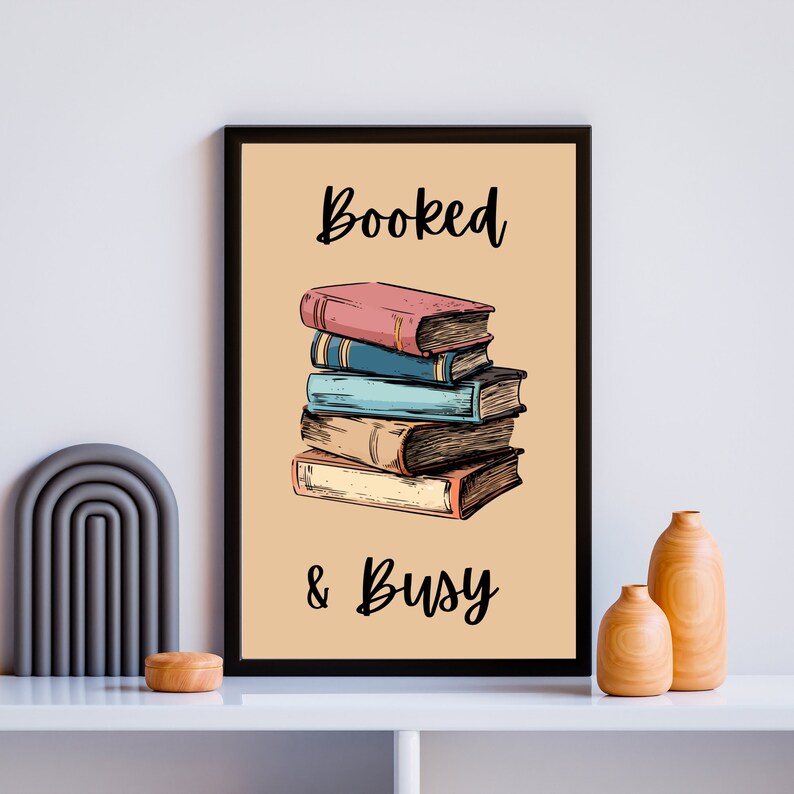 Booked and Busy Wall Art | Book Lovers | Library Wall Art | Classroom ...