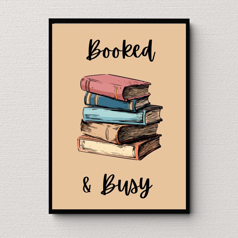 Booked and Busy Wall Art | Book Lovers | Library Wall Art | Classroom ...