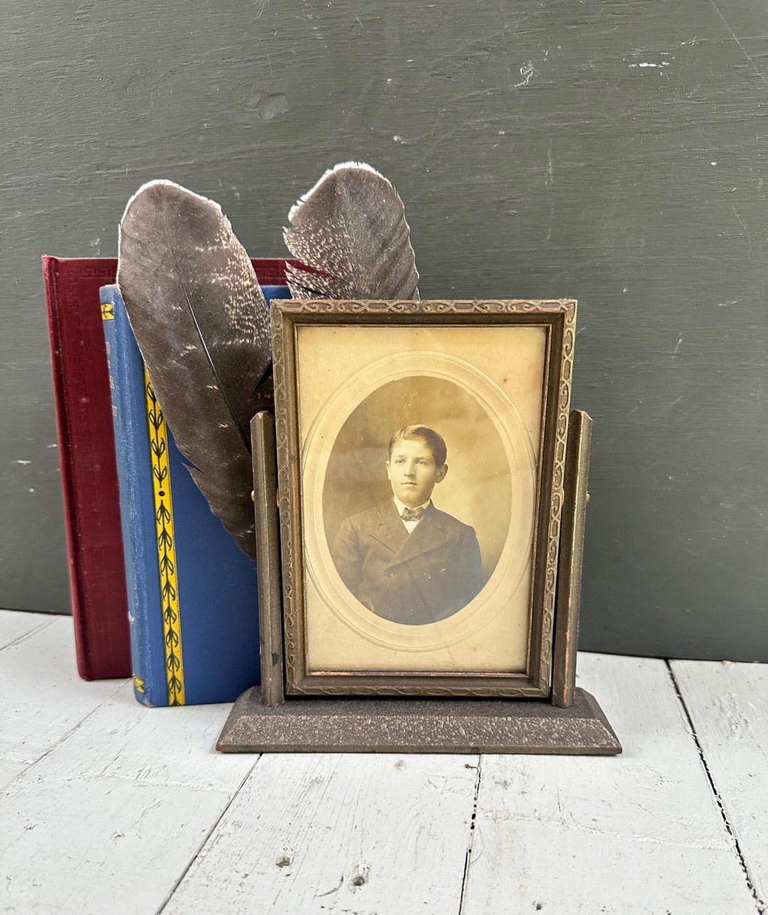 Antique 1920s Art Decor Frame With Photograph Carved Ornate Wood Gold ...