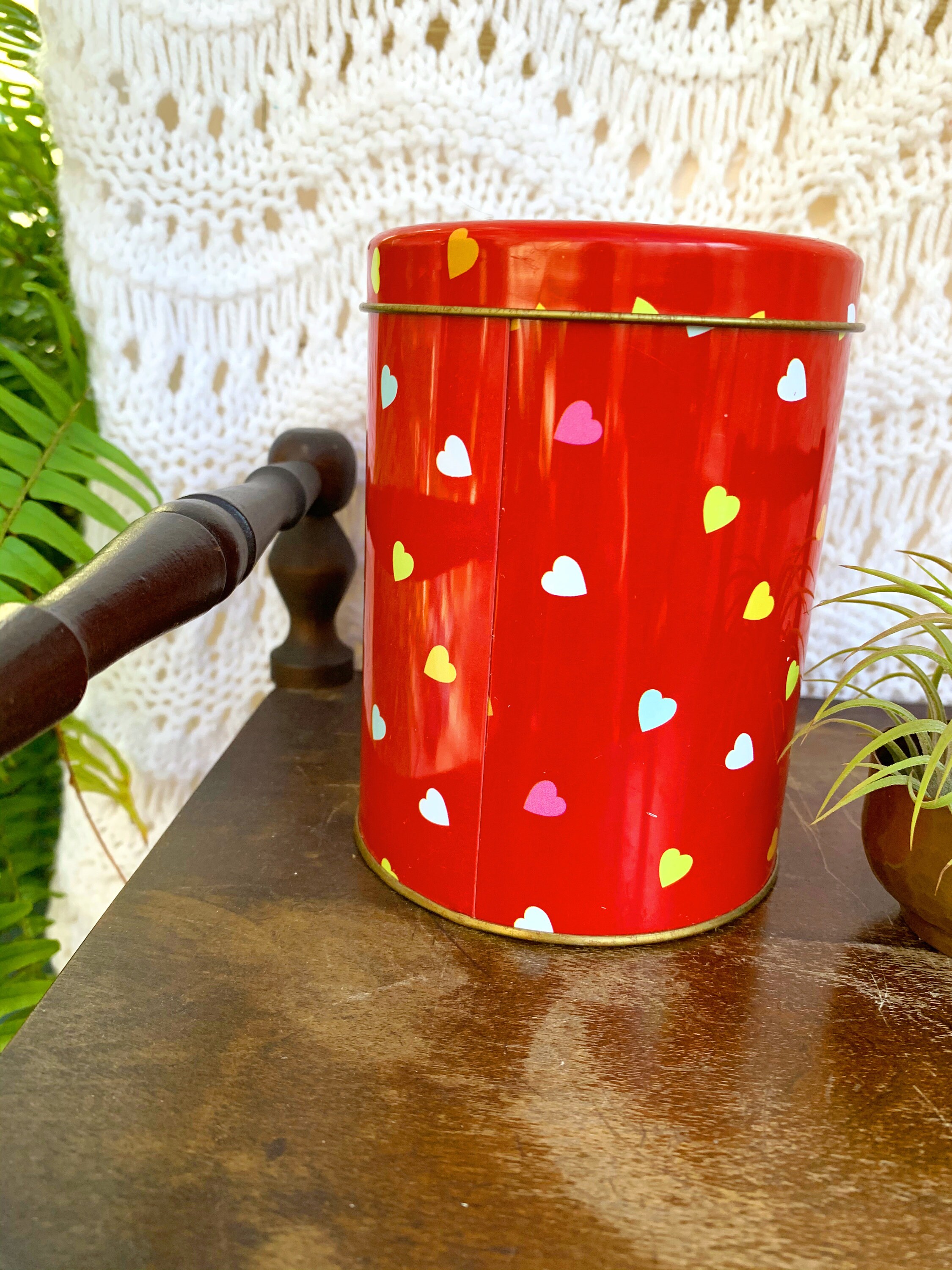 Vintage Valentine's Tin Canister, Vintage Valentine's Decor, Vintage ...