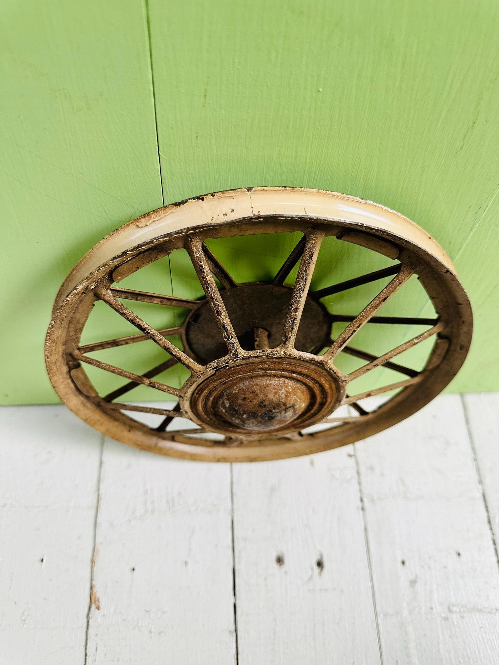 Vintage Spoke Wheel 8 Inches Antique Industrial Wheel Vintage ...