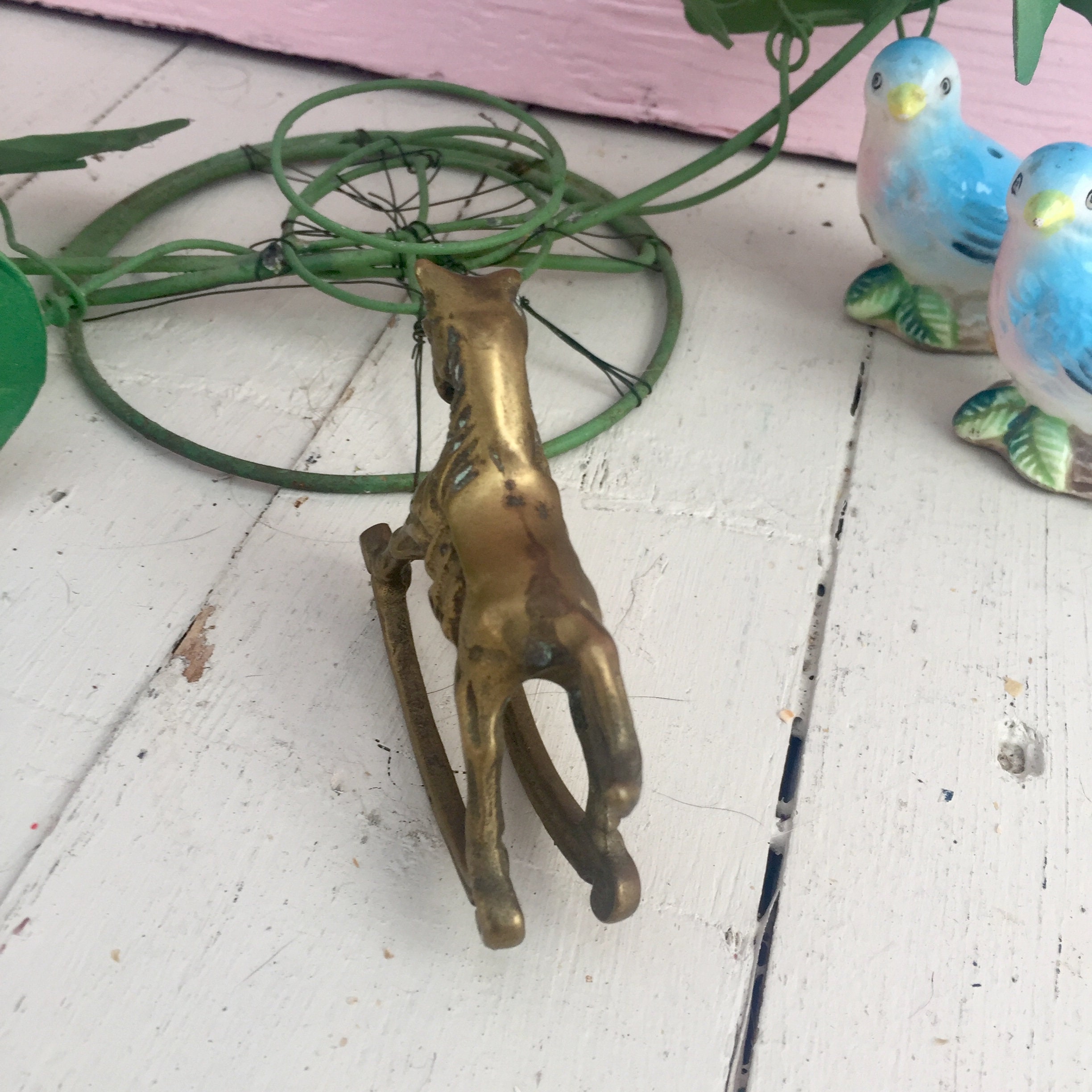 Vintage Small Brass Rocking Horse, Vintage Brass Rocking Horse, Vintage ...