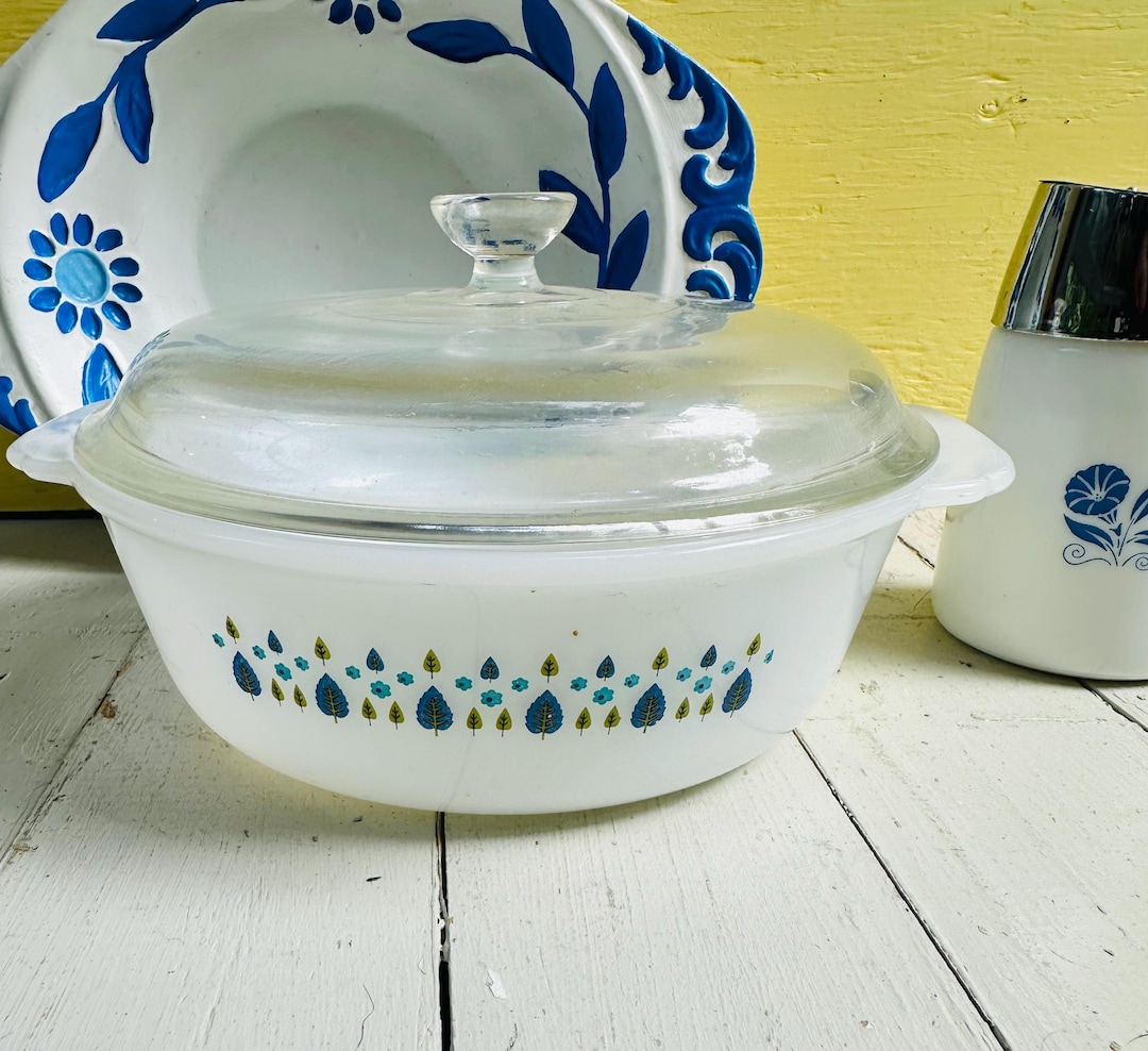 Vintage Fire King Swiss Chalet Covered Baking Dish, Vintage Fire King ...
